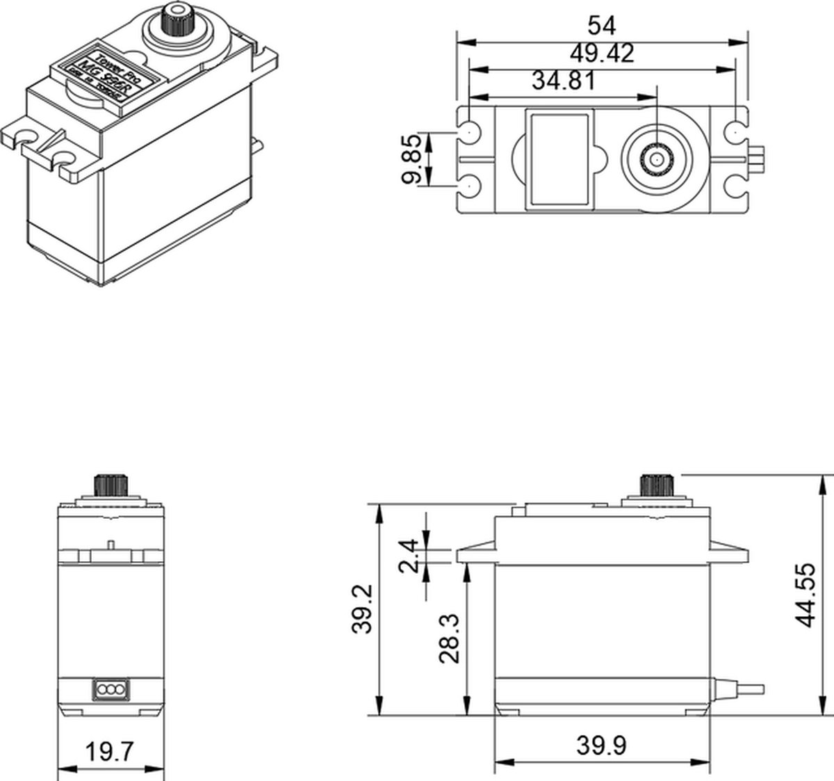 Servomotor - MG996R Servo - 180 deg | bol.com