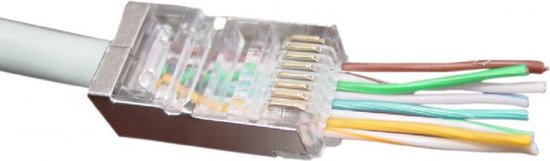 RJ45 krimp connectoren (STP) met doorsteekmontage voor CAT6 ...