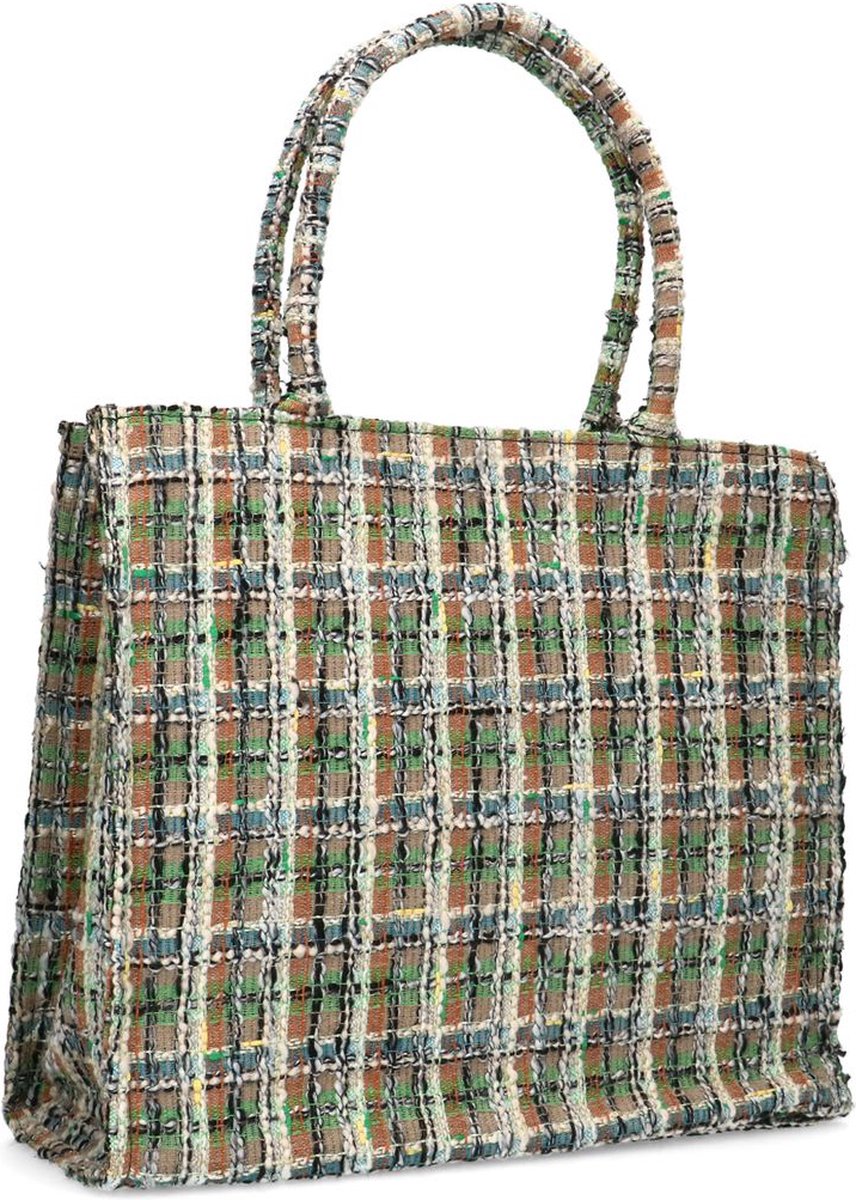 Manfield - Groene tweed shopper | bol.com
