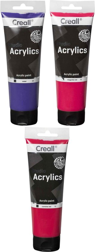 Acryl Verf Set - 3 kleuren - 3x250ml=totaal 750ml | bol
