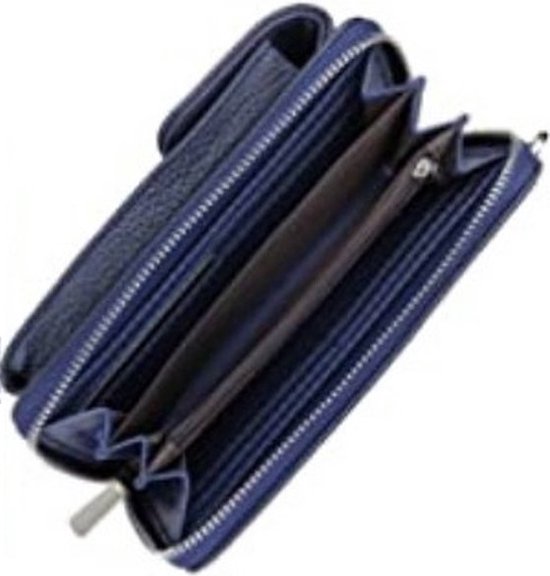 Alsa Fashion portemonnee tas met schouderband anti-skim RFID blauw ...