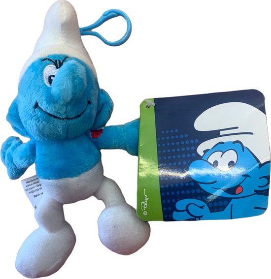 Potige smurf met tattoo - knuffel met clip - 15 cm - de smurfen | bol.com
