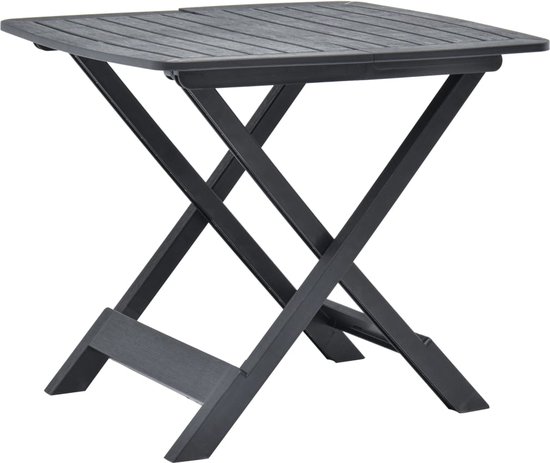 Prolenta Premium - Tuintafel inklapbaar 79x72x70 cm kunststof antraciet ...