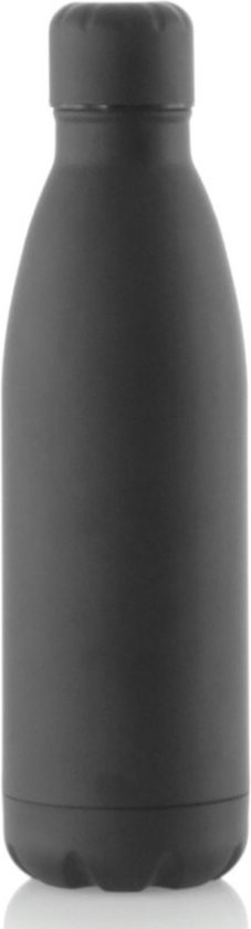 RVS waterfles/drinkfles zwart met schroefdop - 790 ml - Sportfles ...