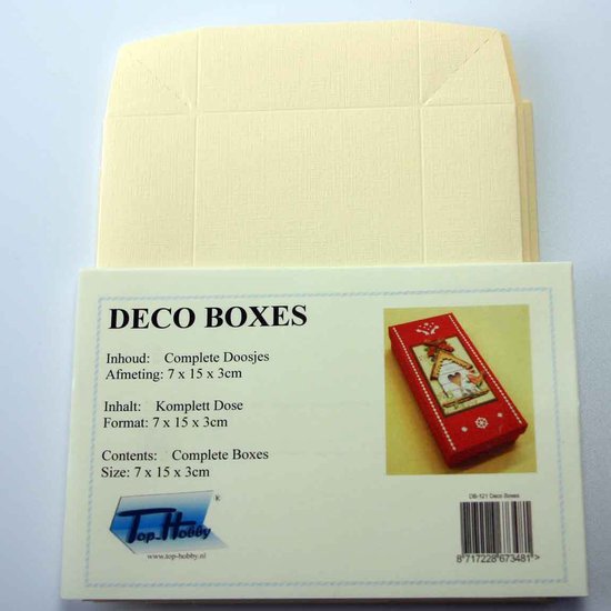 Deco Boxes Rechthoek Set - 20 Stuks - Creme - 7 x 15 en 3cm Hoog | bol