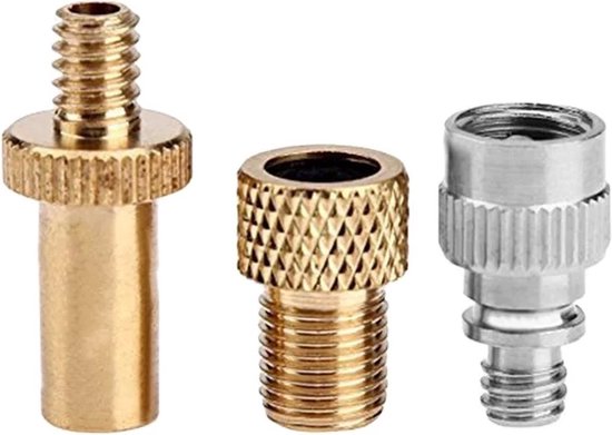 Verloopnippel voor fietsventiel - 3-delig fietsventiel - verloopnippel ...