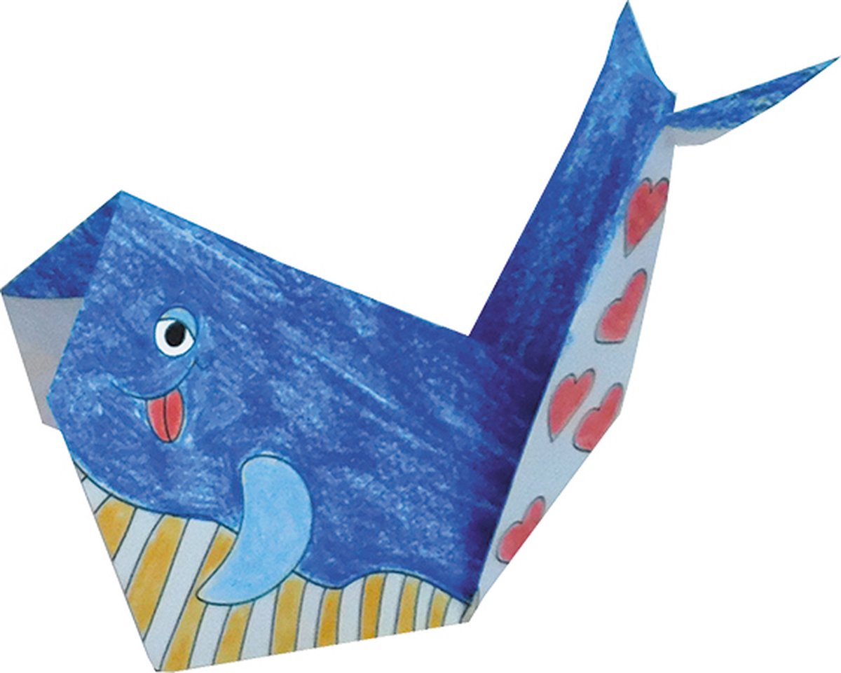 Coloring Origami: WALVIS 15x15cm, 20 bladen met verschillende ...