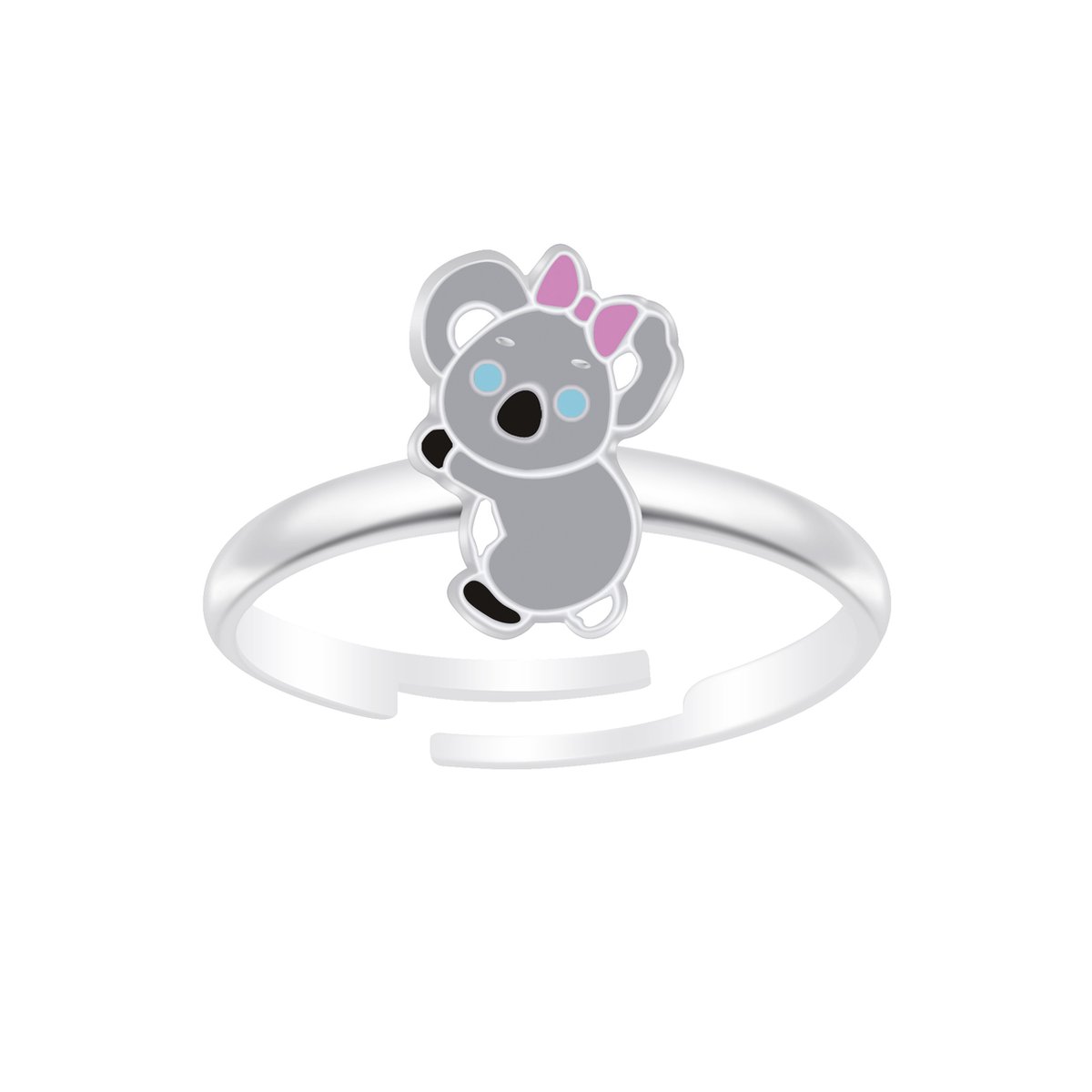 Joy|S - Zilveren koala ring - verstelbaar - voor kinderen | bol.com