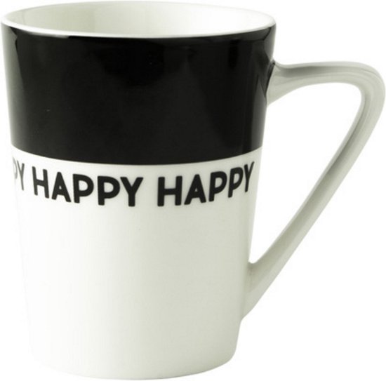 Dutch Rose Mok Happy Zwart/Wit | bol.com