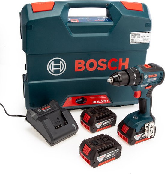 BOSCH BLAUW GSB 18V-55 PROFESSIONAL ACCUKLOPBOOR/SCHROEFMACHINE I L ...
