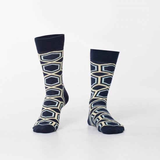 Sockston Socks - 2 paren- Navy Blue Honeycomb Socks - Grappige Sokken ...