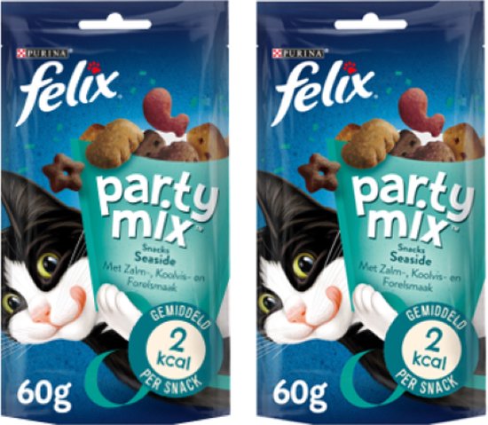 4x Felix Party Mix - Seaside Mix - Kattensnacks - 60g | bol