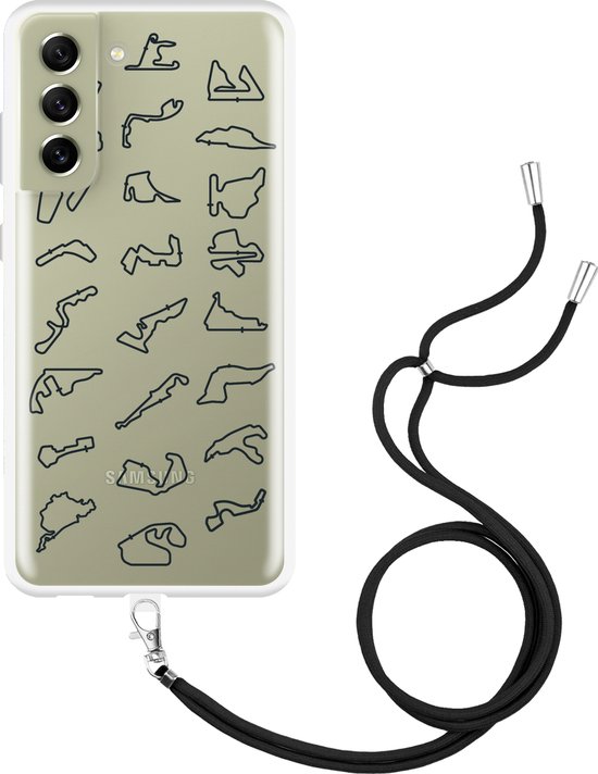Cazy Hoesje met Koord geschikt voor Samsung Galaxy S21 FE - Formula 1 Tracks | bol