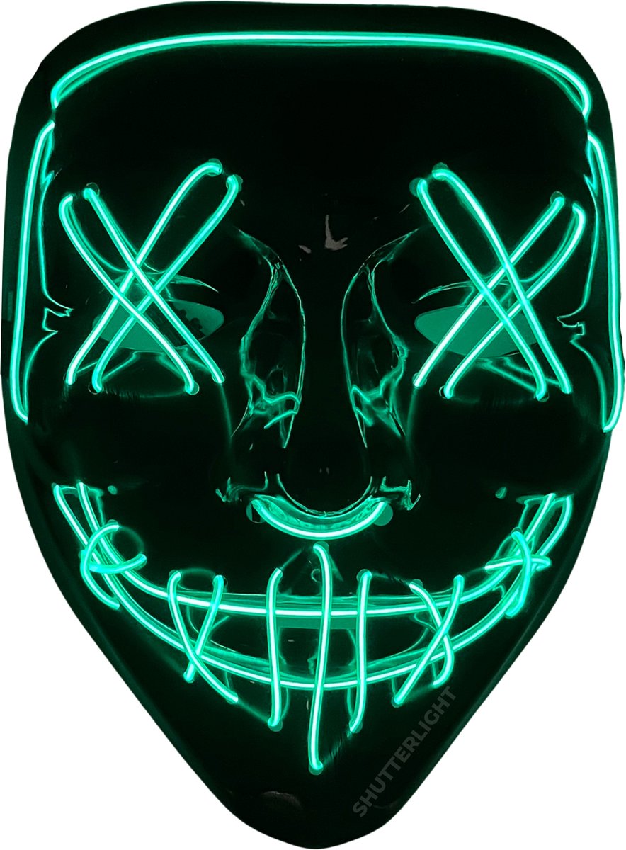 Shutterlight® Purge LED Masker - Groen - Halloween Masker - Feest ...