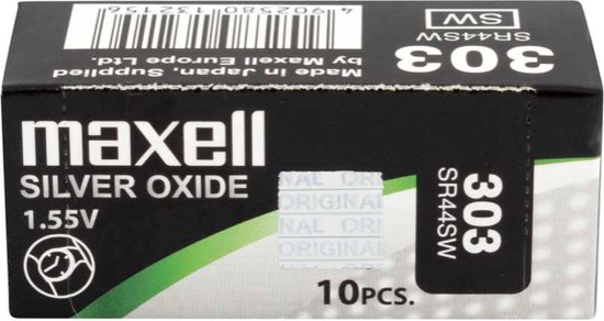 MAXELL 303 - SR44SW - Zilveroxide Knoopcel - horlogebatterij - 10 (tien ...