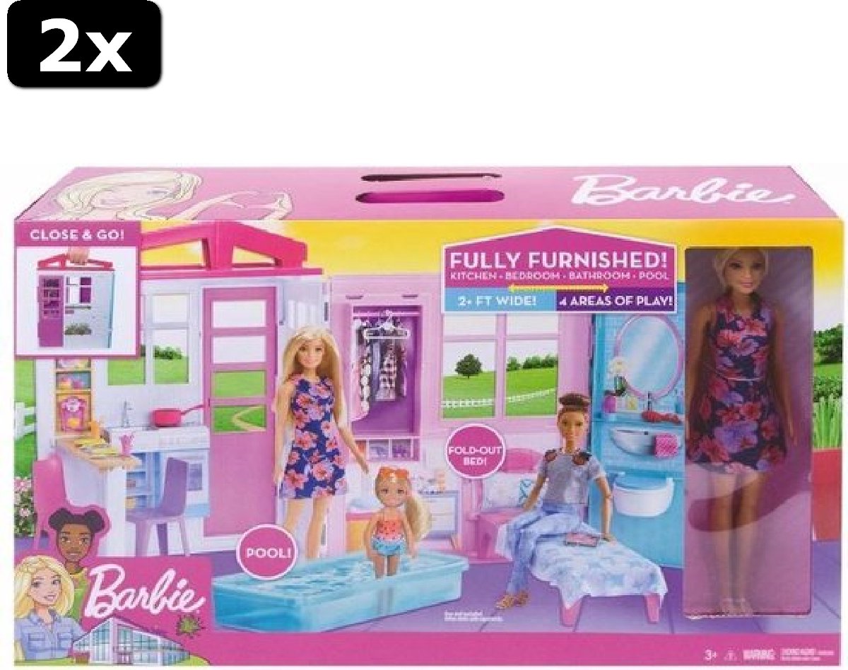 2x Barbie Huis met Barbiepop | bol.com