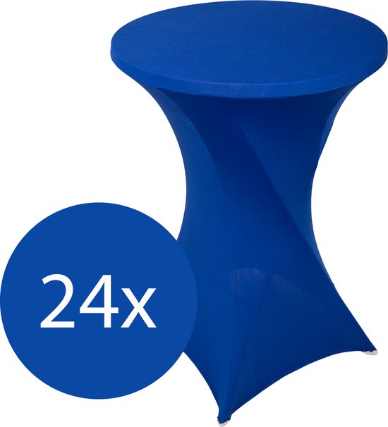 Statafelrok Blauw x 24 – ∅80-85 x 110 cm – Stretch 24 stuks – Tafelrok voor Statafel –... | bol