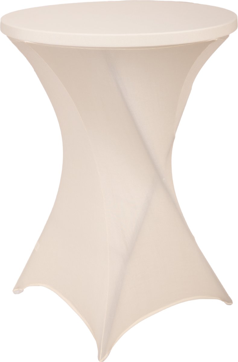 Statafelrok Beige x 2 – ∅80-85 x 110 cm – Stretch 2 stuks – Tafelrok voor Statafel –... | bol.com