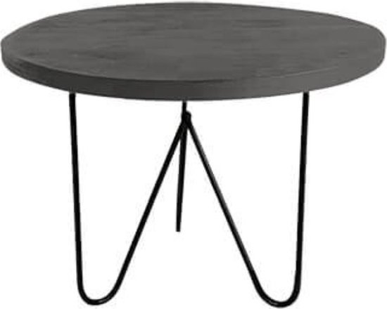 Tafel - bijzettafel - inklapbare poten - sunburn zwart - rond 45cm | bol