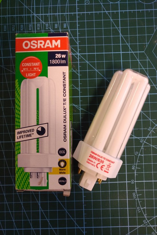 Osram DULUX T/E CONSTANT fluorescente lamp 26 W/830 GX24q-3 Warm wit - 2 stuks | bol.com