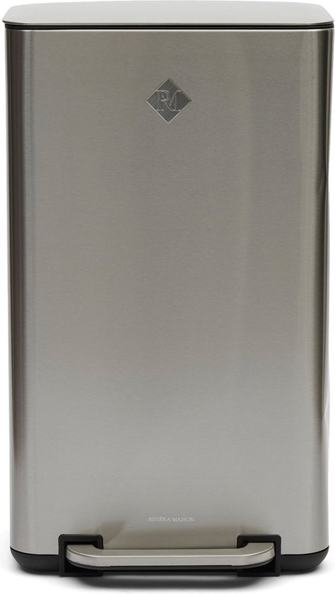 Riviera Maison Afvalbakje - RM Monogram Waste Bin - Zilver - Maat L ...