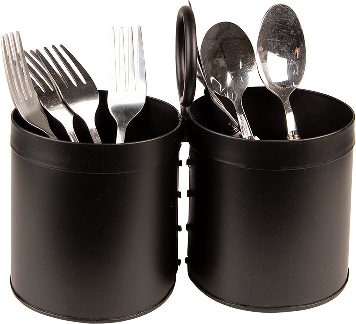 Clayre & Eef Bestekbak 22x11x21 cm Zwart Ijzer Bestekhouder | bol.com