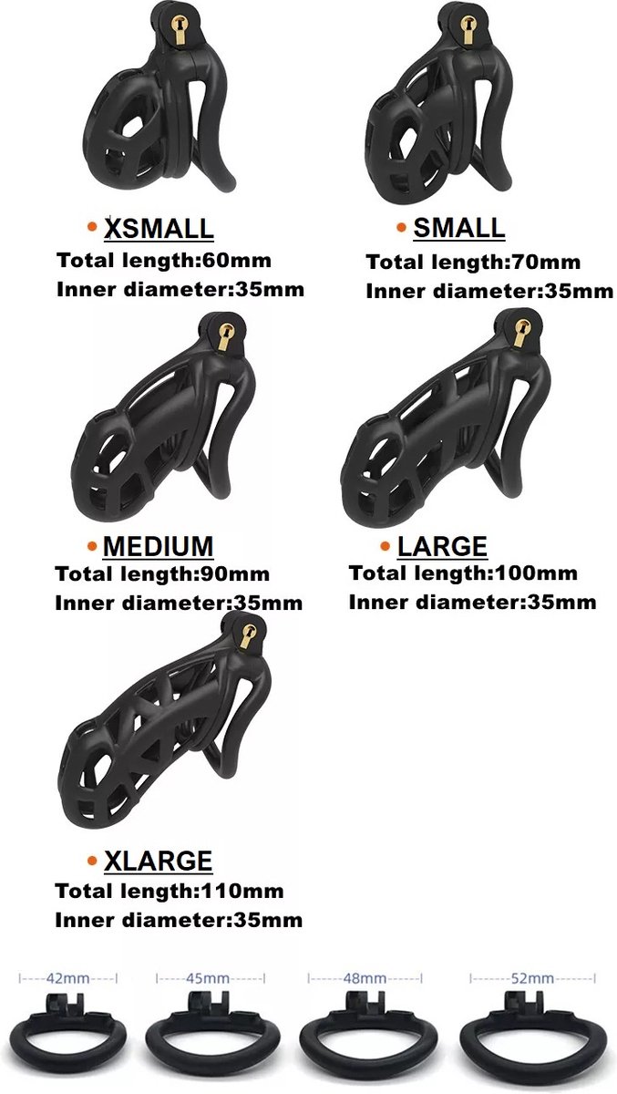 SissyMarket - The Feminizer V2 - Zwart - Large - Peniskooi - Chastity ...