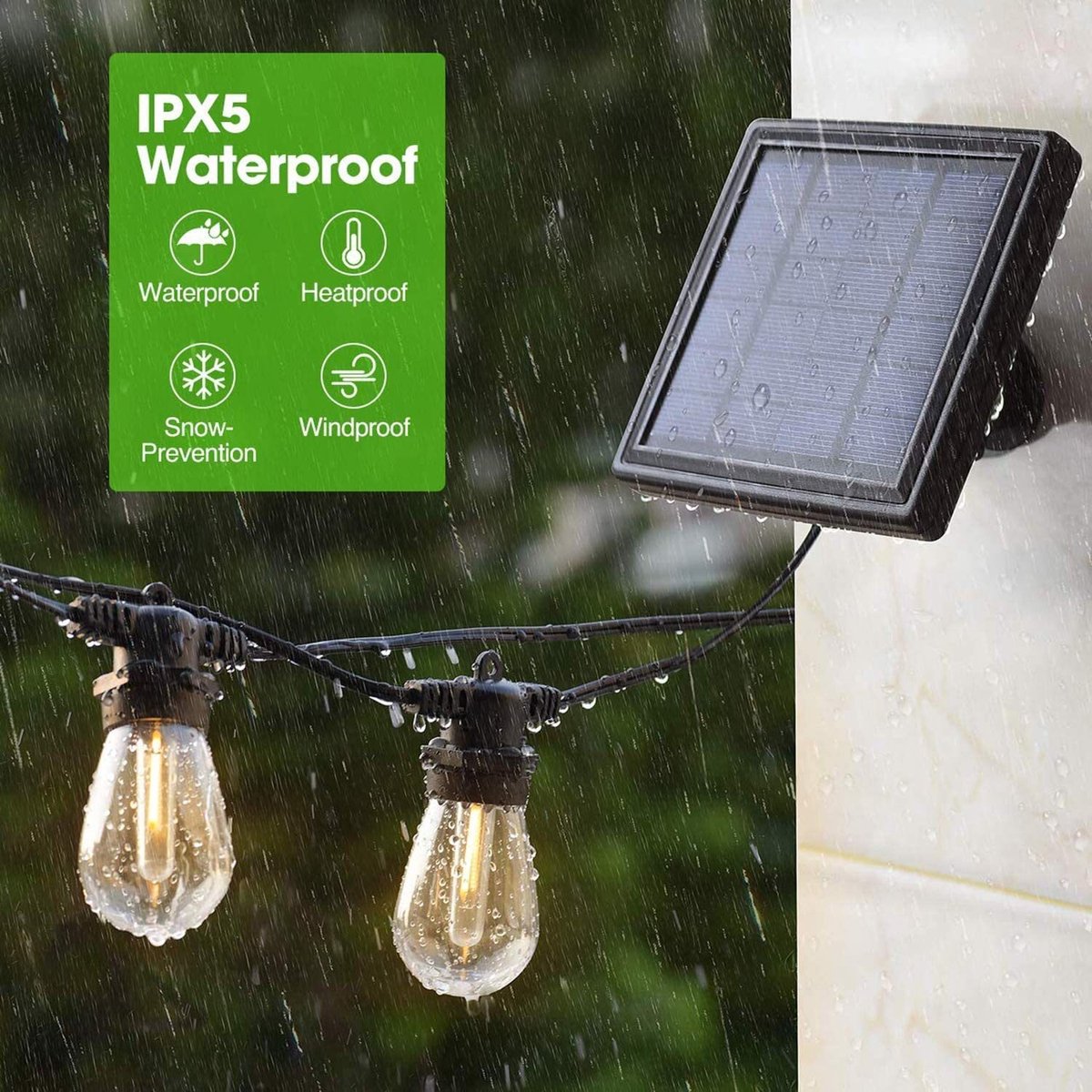 Lichtendirect- Solar- Lichtsnoer- Extra dik- buitenverlichting terras ...