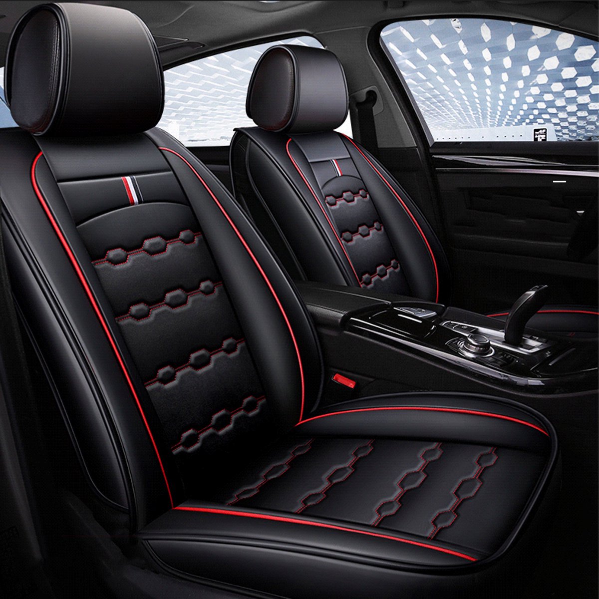 ELUTO Leren Stoelhoes Auto - Universele Autostoelhoezen Set - Autostoel ...