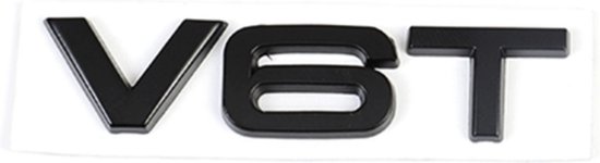 Auto Embleem V6T Zwart - Zelfklevende Badge - V6 Logo - universeel/alle ...