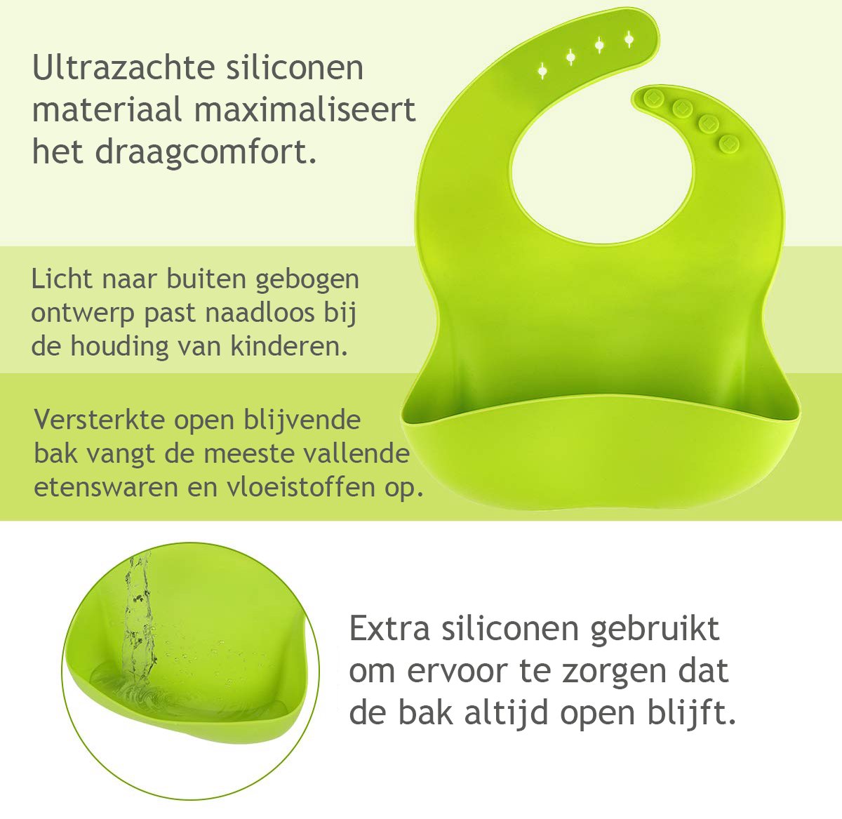 Set van 3 Slabbetjes Siliconen Slab voor Baby – Vaatwasserbestendig ...