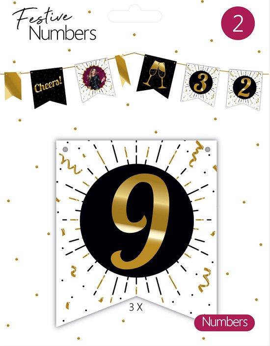 Festive numbers nr 9 3 stuks | bol.com