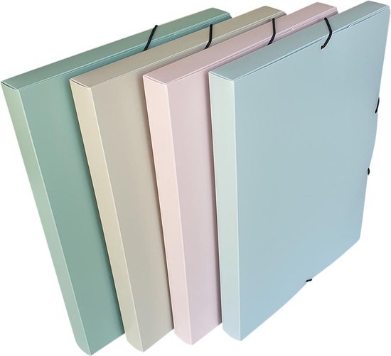 ACROPAQ ARCH01 - 8x Elastobox A4 SMOOTH PP 4 Kleuren | bol.com