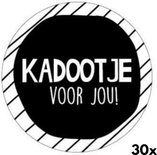 30x Sticker - Kadootje voor jou | cadeaustickers | traktatie stickers | rond | 40mm |... | bol