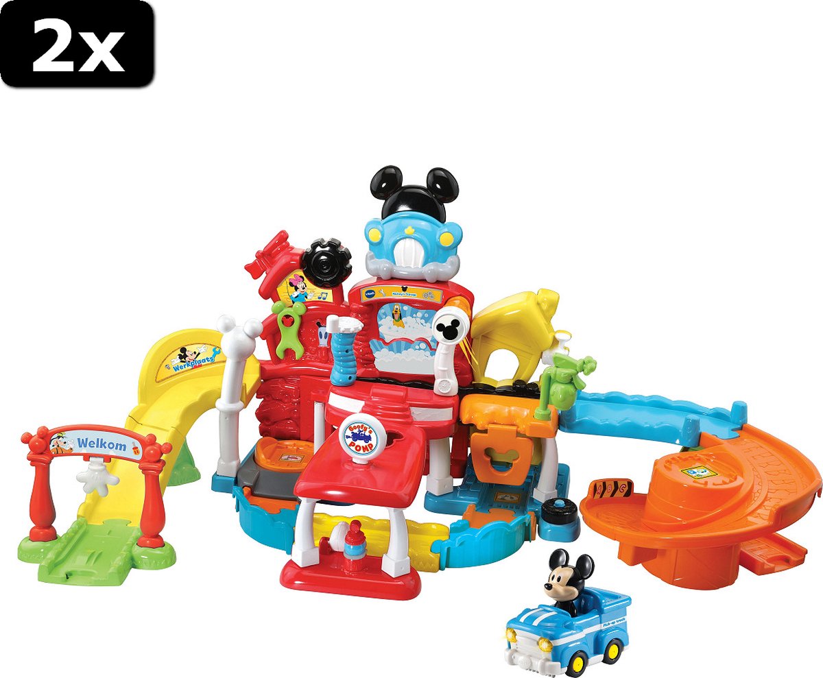 2x Vtech Toet Toet Auto AND apos;s Disney Mickey AND apos;s Garage ...
