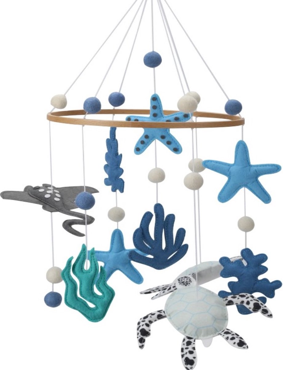 Fay&May® Baby Mobiel Blauwe Zeedieren – Boxmobiel – Dieren Mobiel Babykamer –... | bol.com