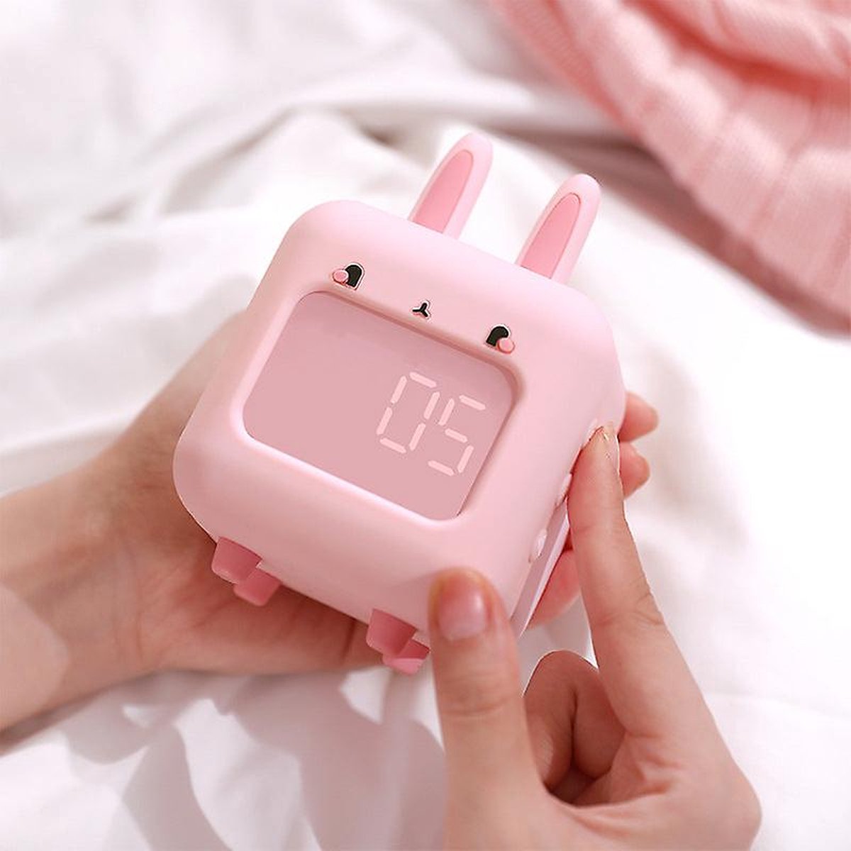 Slimme Konijn Wekker - Kinderwekker - Nachtlamp Functie en Wekker Timer ...