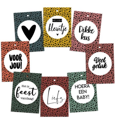 Cadeaukaartjes | Cadeaulabels | Gift tags | Mini kaartje kleur | 8 ...