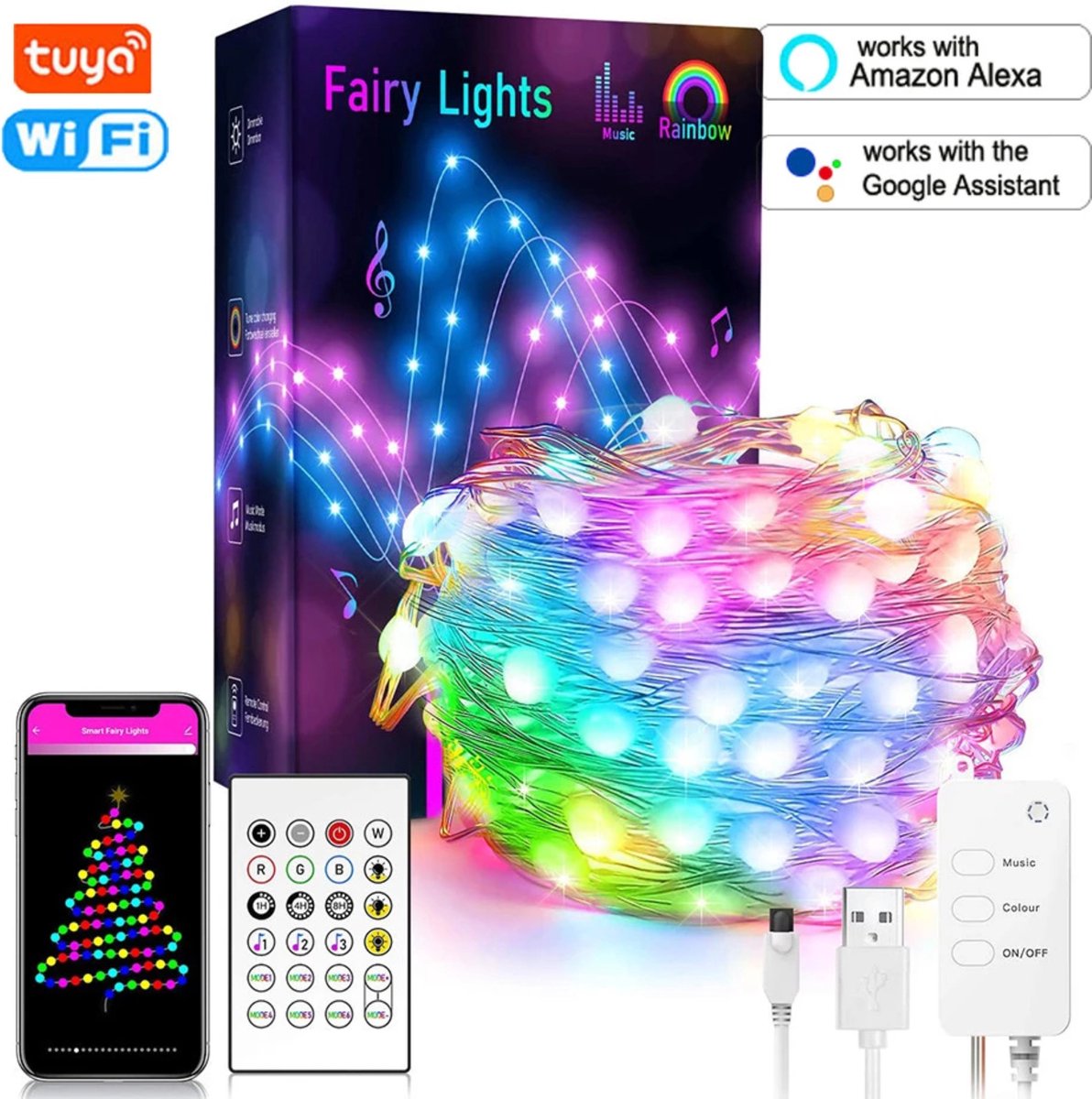 Smart Fairy Lights 5m | Kerstverlichting | Lichtsnoer | Tuinverlichting ...