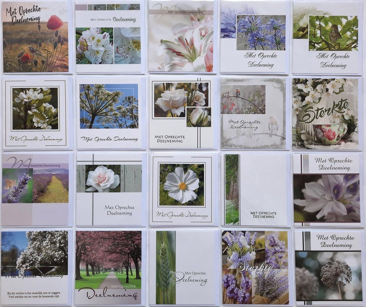 Condoleance Kaarten - Met oprechte Deelneming - 20 Stuks - 12 x 11 cm ...