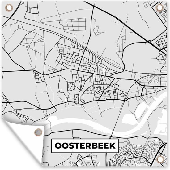 Tuin poster Plattegrond - Oosterbeek - Kaart - Stadskaart - 200x200 cm ...