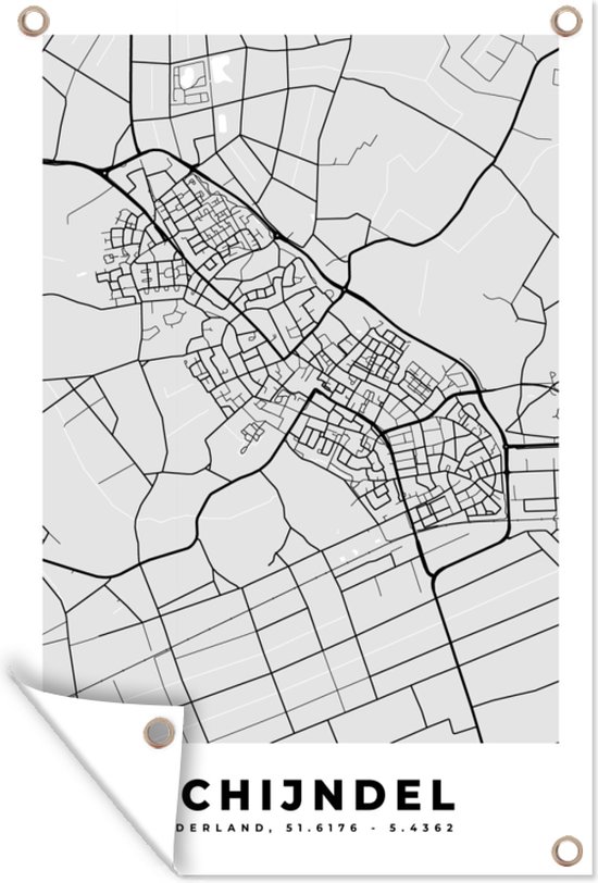 Tuindecoratie Schijndel - Kaart - Plattegrond - Stadskaart - 40x60 cm ...
