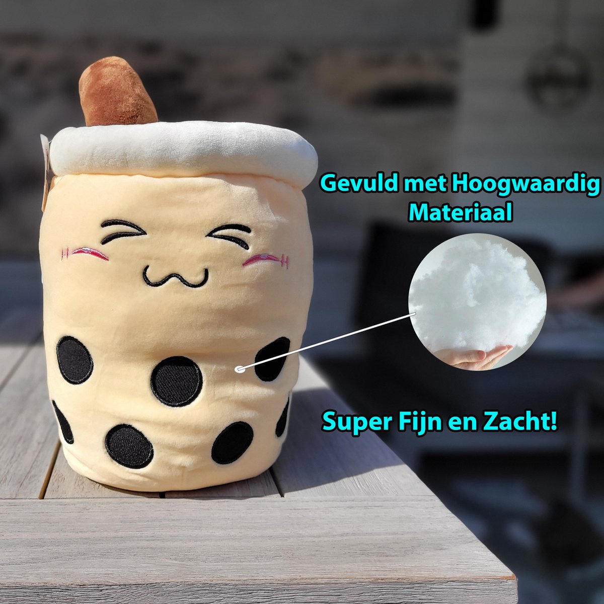 Kawaii Kussen - Kawaii Knuffel - Bubble Tea Knuffel - Bubble Tea - Boba ...