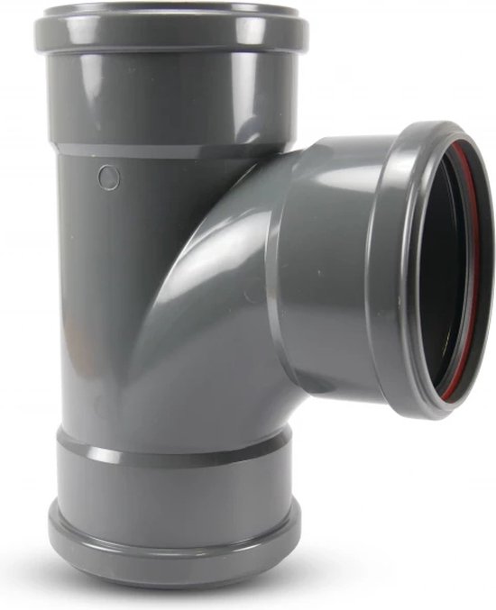 T-stuk 87° PVC-U 125 mm SN4 manchet grijs KOMO/BENOR | bol