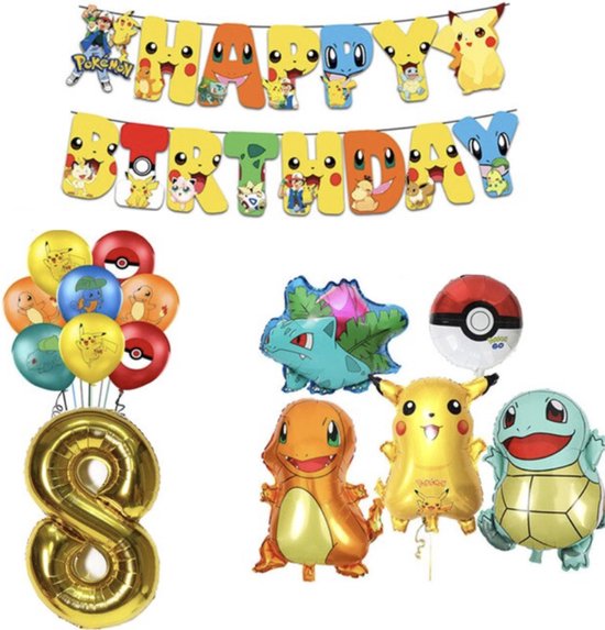 Pokémon Verjaardag Versiering Pakket - Feestpakket Pokemon - Pokemon ...