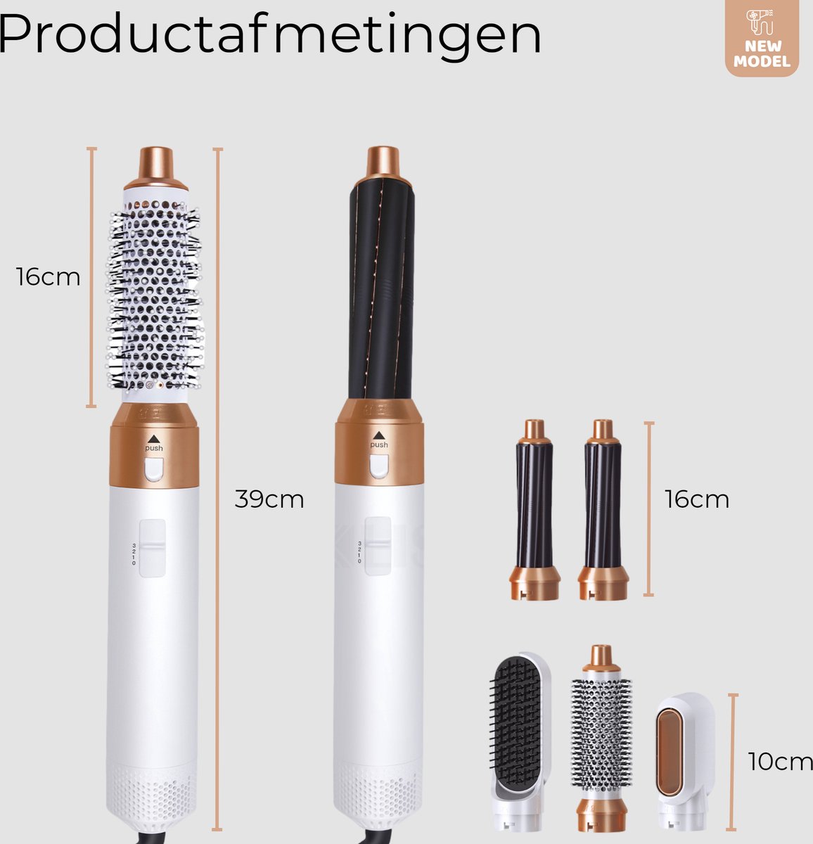 Fohnborstel - Fohn - Krulborstel - Krultang met opzetstukken ...