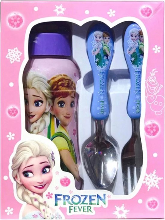 Disney Frozen Lunch Set - Frozen Drinkfles / Lepel / Vork - Frozen ...