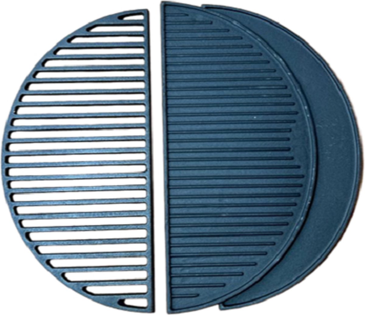 Set half grillrooster en grillplaat -gietijzer - L - 46,5 cm | bol.com