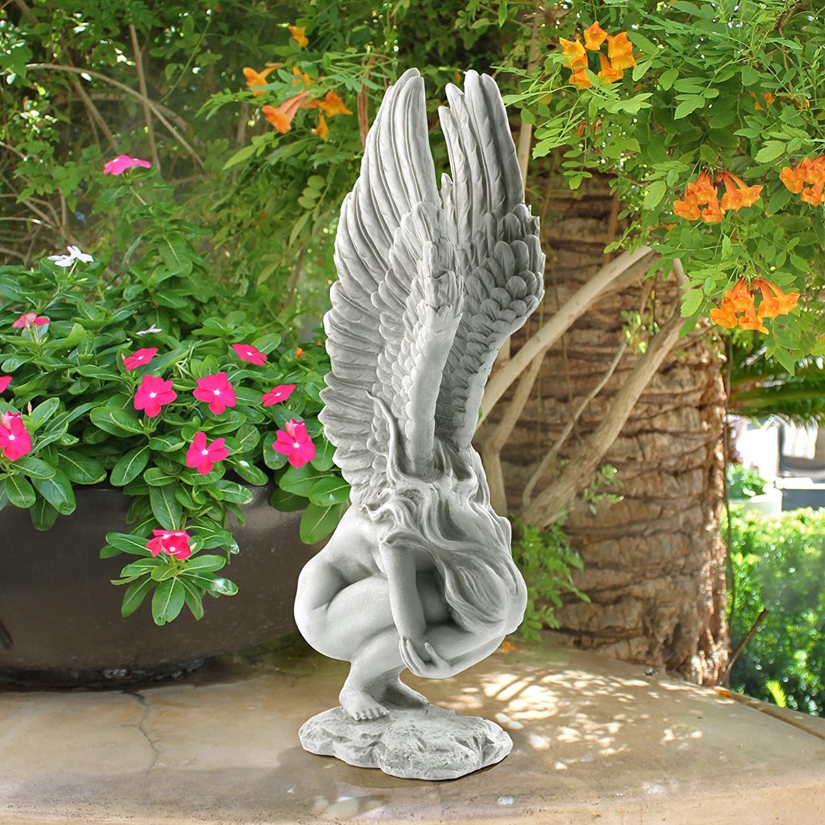 Design Toscano The angel of memory and redemption religious garden ...