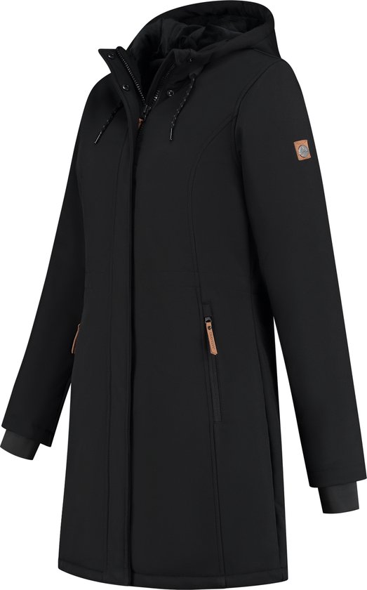Travelin' Jack Elin Dames Softshell Jas Parka Lang - Zwart - Maat 40 | bol